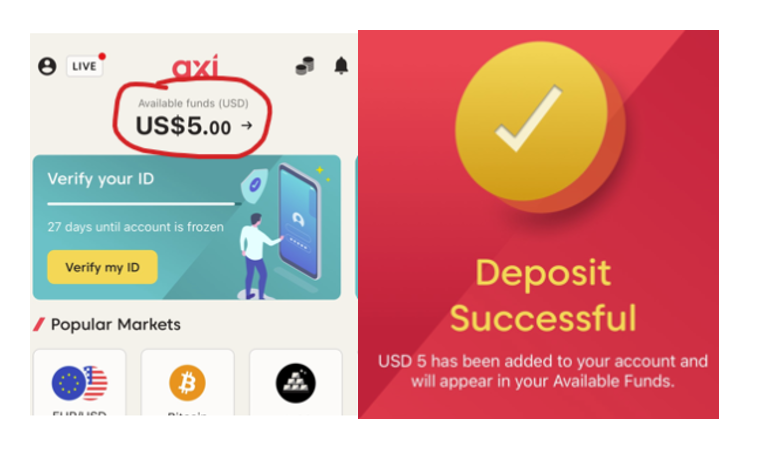 How can I make a deposit using a card via the Mobile App? – Axi Support (Int)