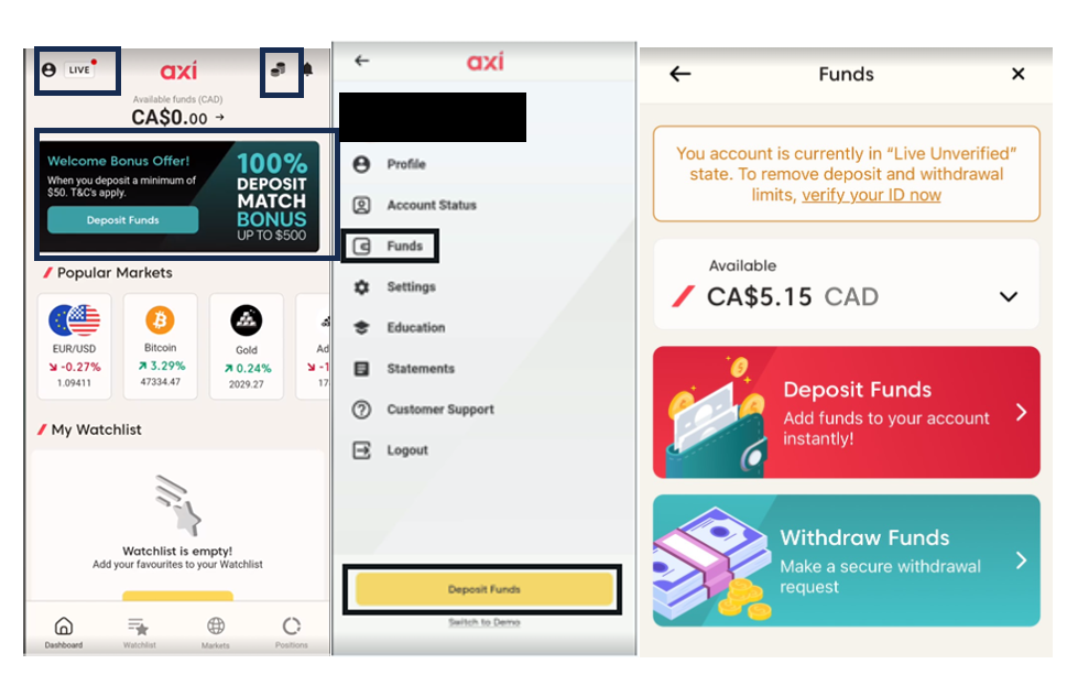 ฉันจะฝากเงินผ่านแอปมือถือ Axi ได้อย่างไร? – Axi Support (TH)