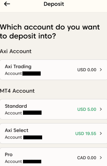 How to deposit funds via crypto on the Axi Mobile App – Axi Support (Int)