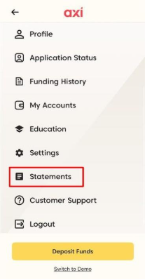 How do I download daily and monthly statements on the Axi mobile app? – Axi Support (Int)
